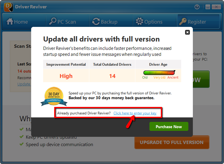 How do I register Driver Reviver, to download and install the driver ...